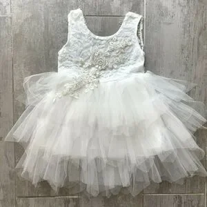 Dresses | Los Angeles Boutique Toddler White Birthday New Wedding Dress ...